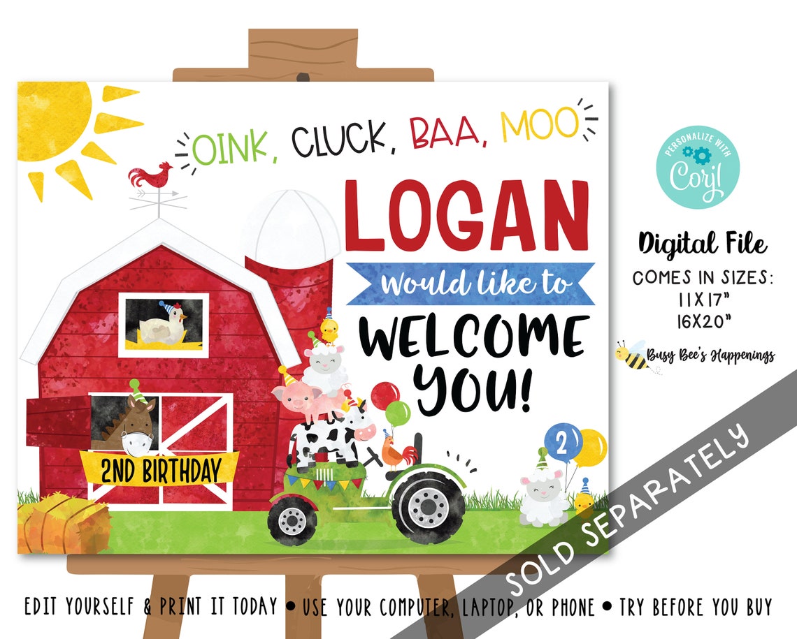 Farm Thank You Note Farm Birthday Thank You Note Farm Template - Etsy