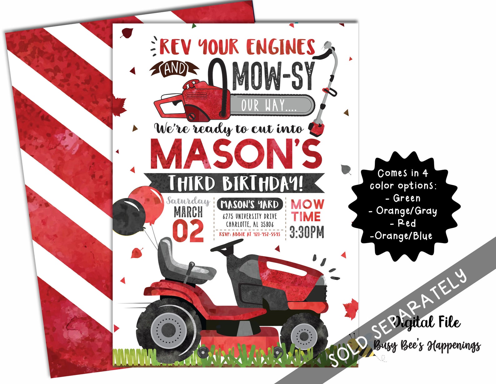 Tractor Favor Tags Riding Lawnmower Favor Tags Tractor - Etsy