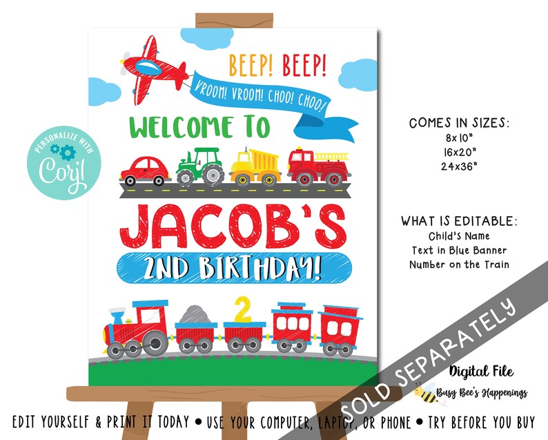Transportation Banner Truck Birthday Banner Cars Birthday - Etsy