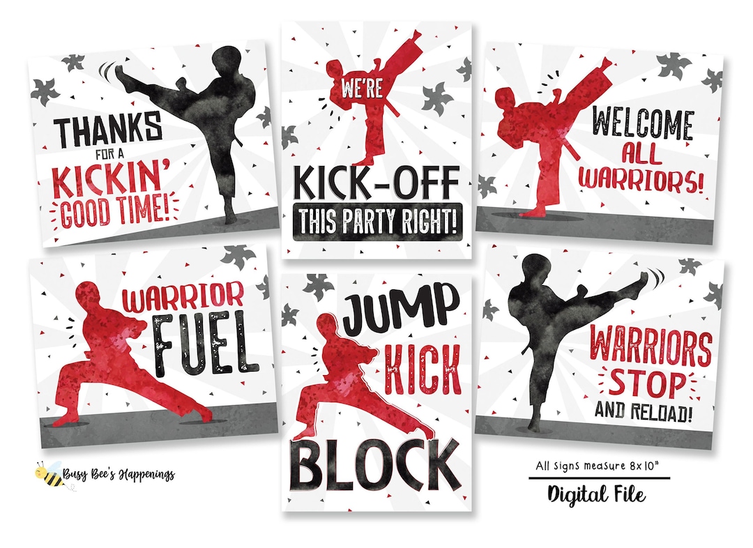 Karate Birthday Signs Karate Party Signs Karate Decorations Karate ...