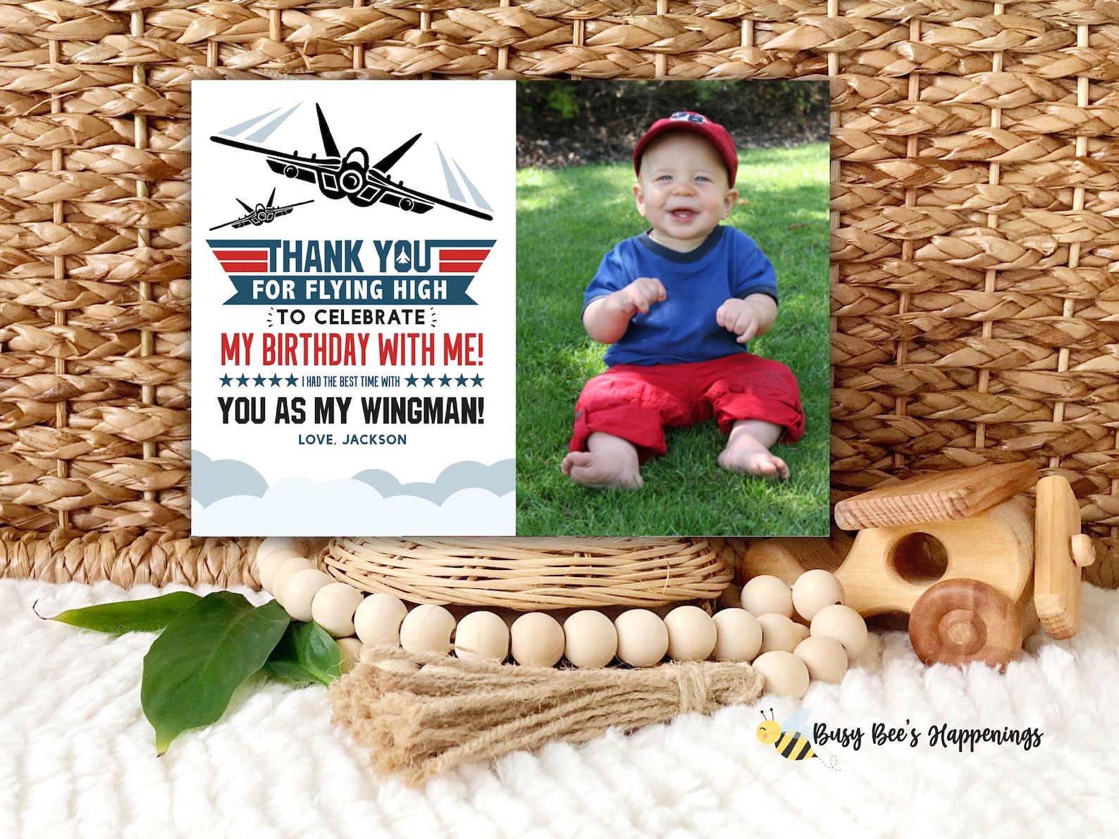 Fighter Jet Birthday Thank You Note: Airplane Pilot Party (printable ...