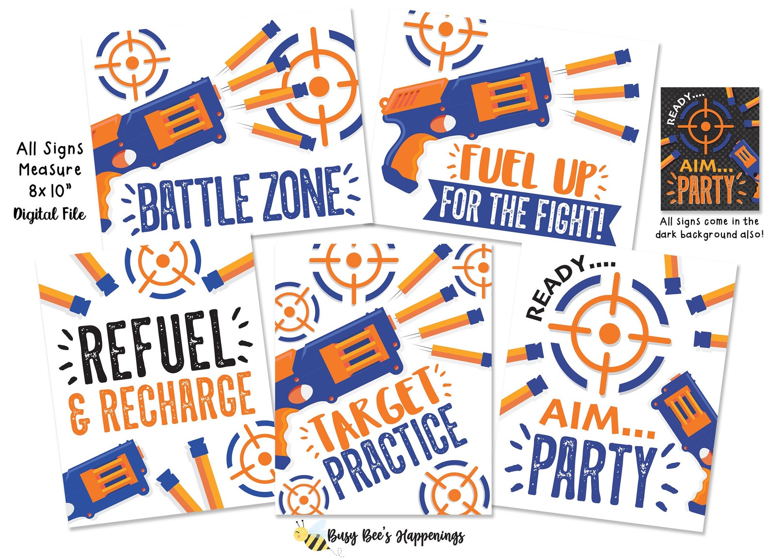 Dart Party Signs Dart Battle Party Signs Dart War Signs Dart - Etsy