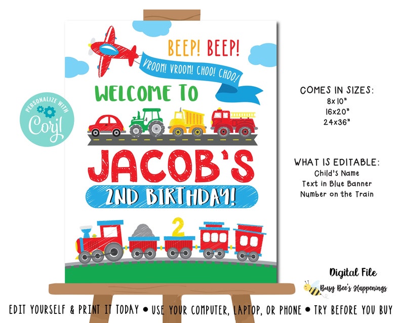 Transportation Welcome Banner Transportation Birthday Banner - Etsy