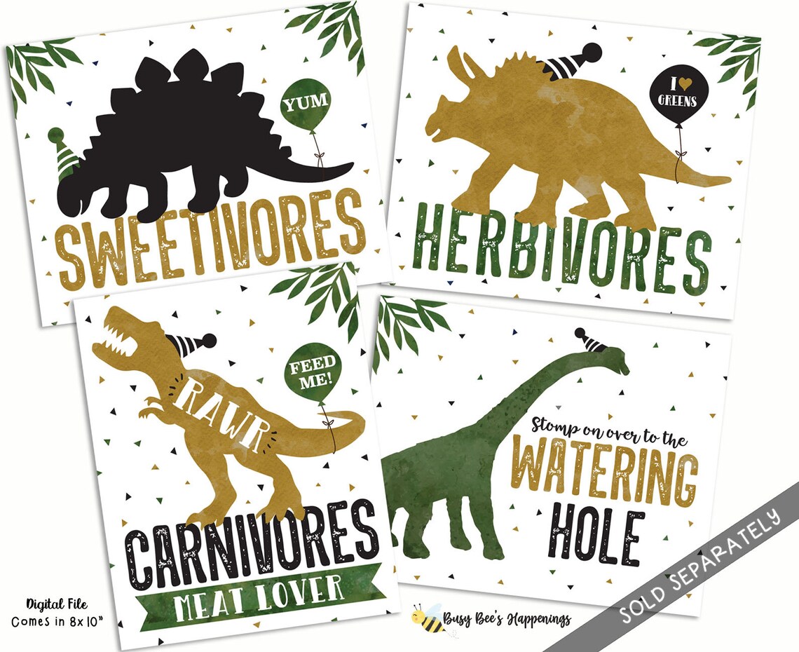 Dinosaur Food Tents Dinosaur Food Signs T-rex Food Tents - Etsy