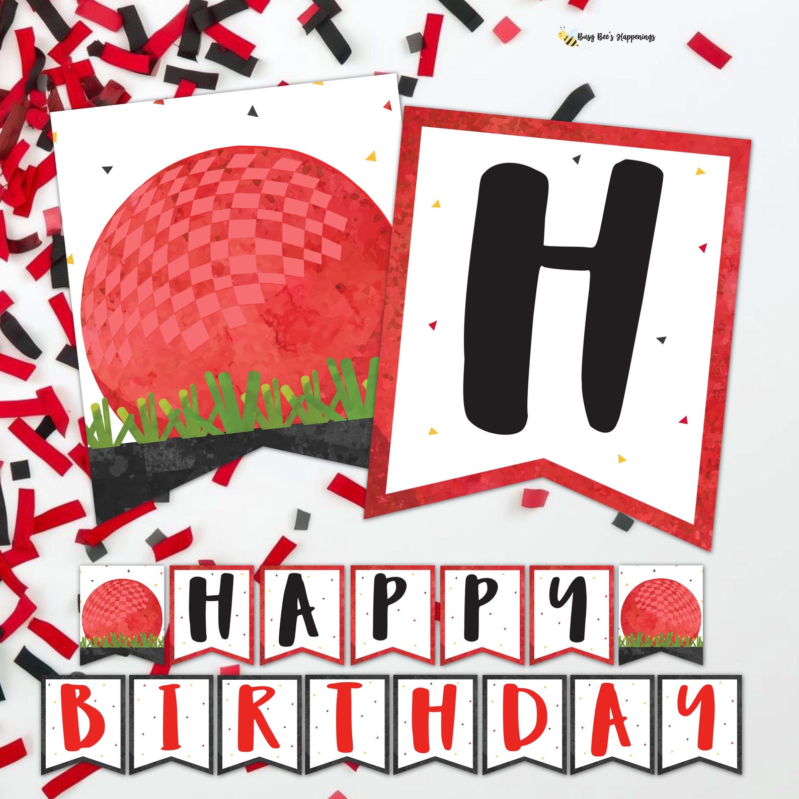 Kickball Birthday Pennant Banner: Dodgeball Party Decor (digital File ...