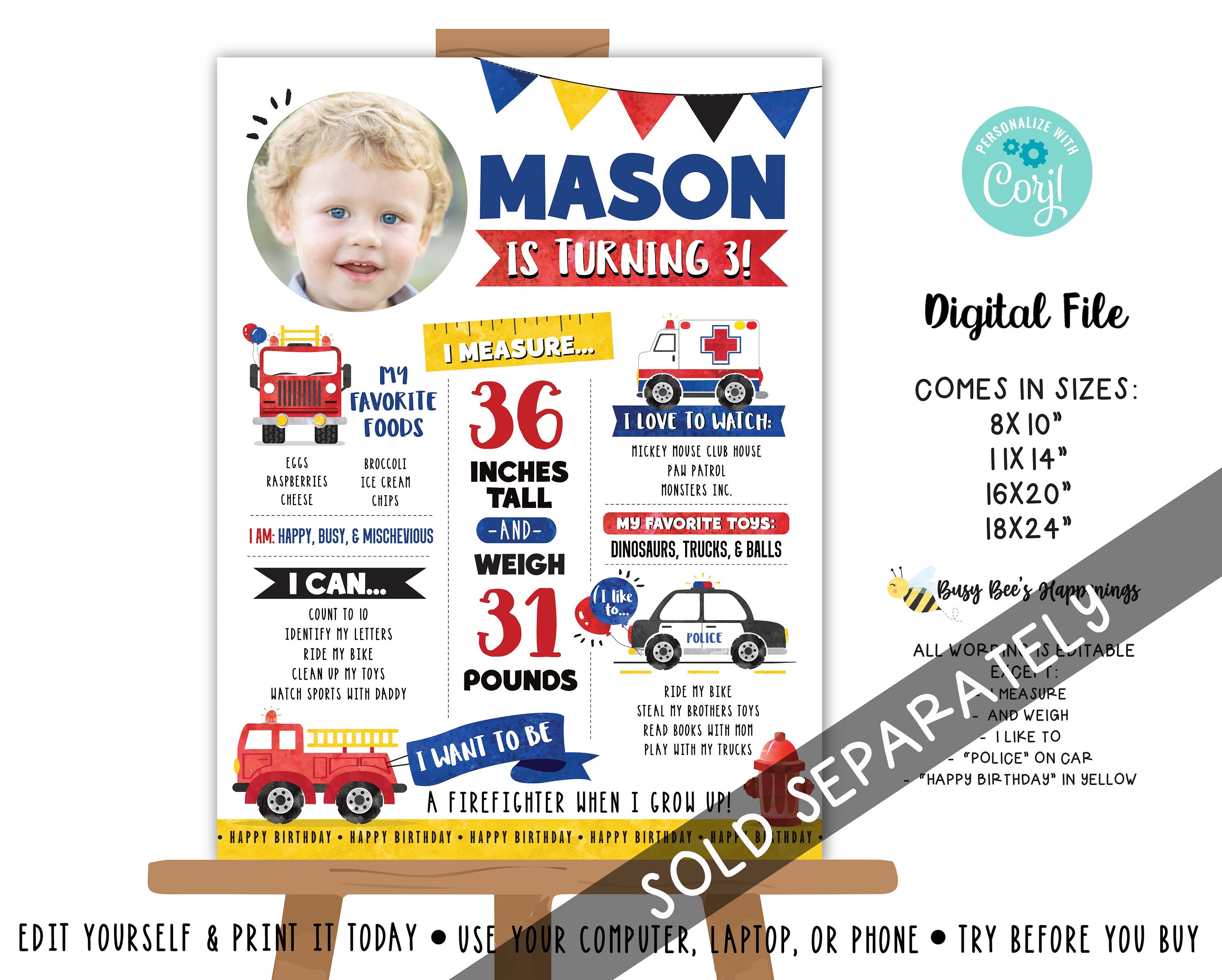 First Responders Birthday Invitation: Emergency Response Party Invite ...