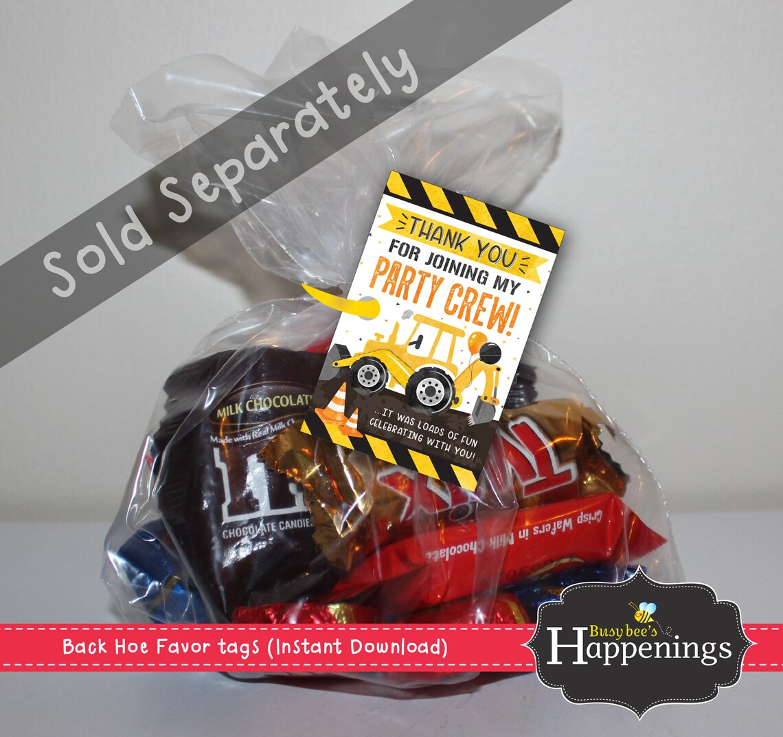 Construction Birthday Invitation Backhoe Construction Invite - Etsy