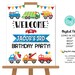 Transportation Birthday Welcome Sign: Editable Truck Banner (digital ...