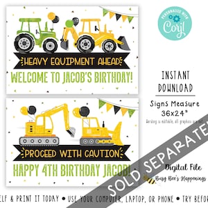 Backhoe Birthday Favor Tags Tractor Birthday Favor Tags Construction ...
