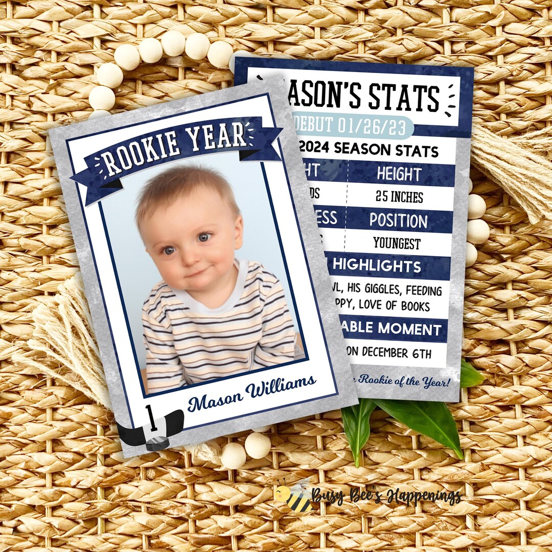 Personalized Rookie of the Year Hockey Trading Cards: First Birthday - Etsy