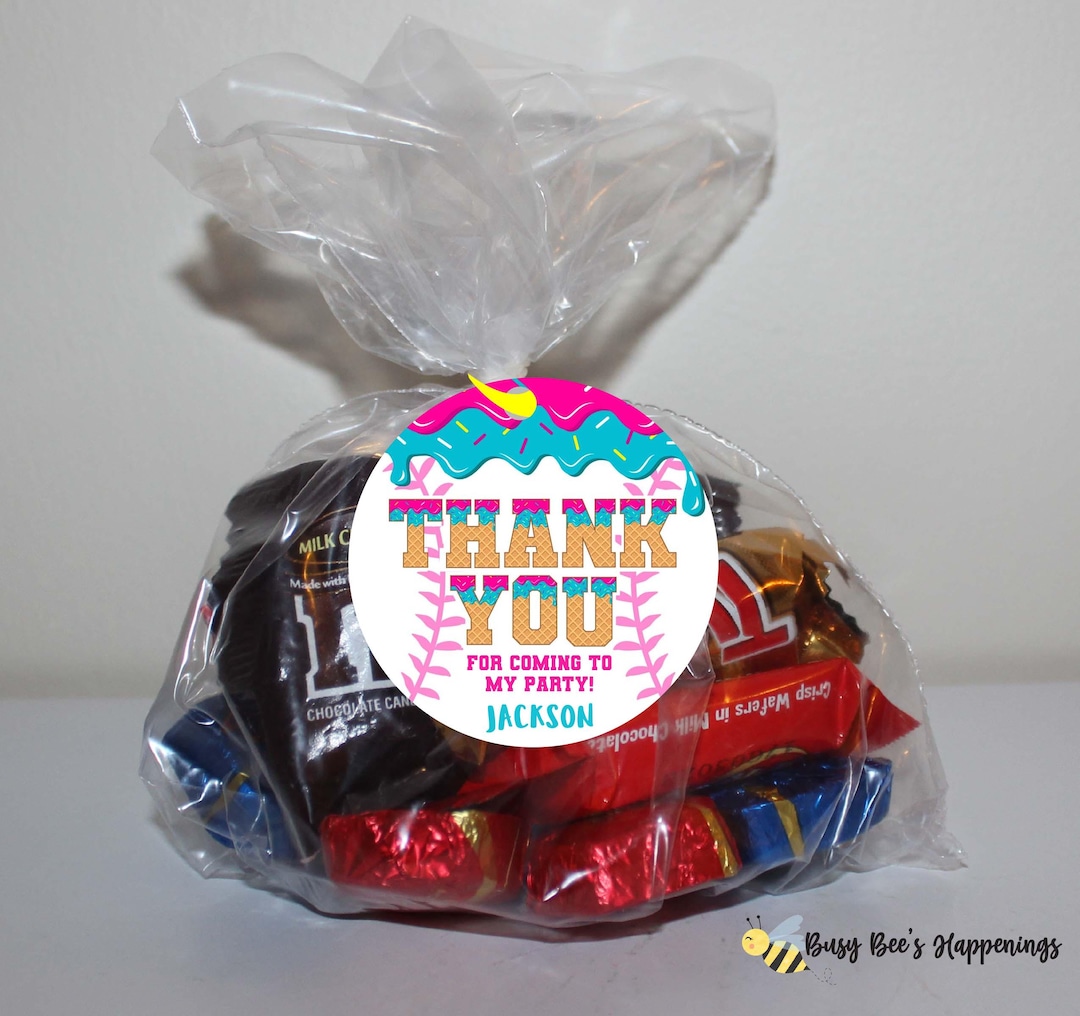Editable Drip Birthday Party Favor Tags, Digital Baseball Birthday ...