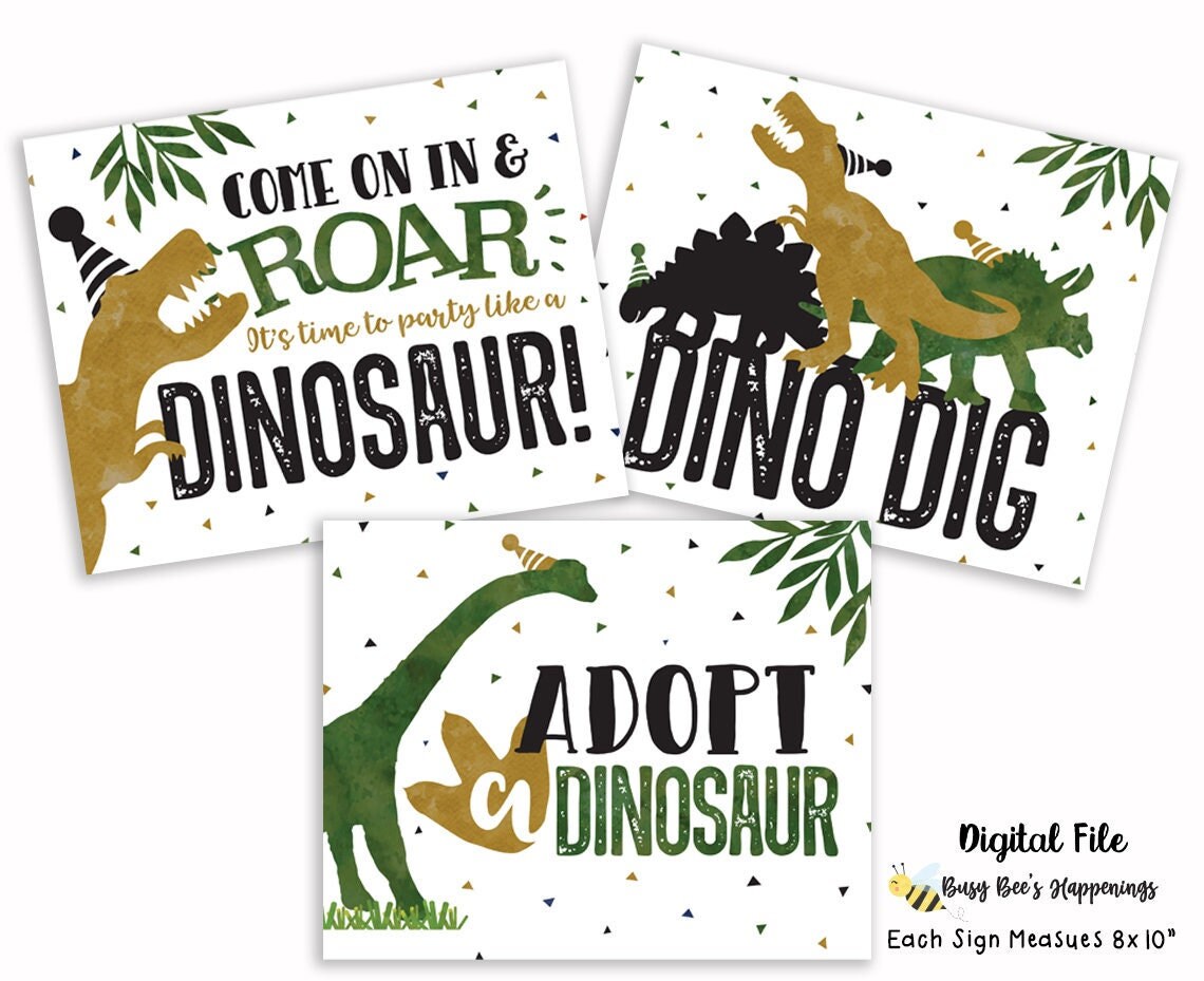 Dinosaur Birthday Decorations Dinosaur Birthday Signs Dinosaur - Etsy