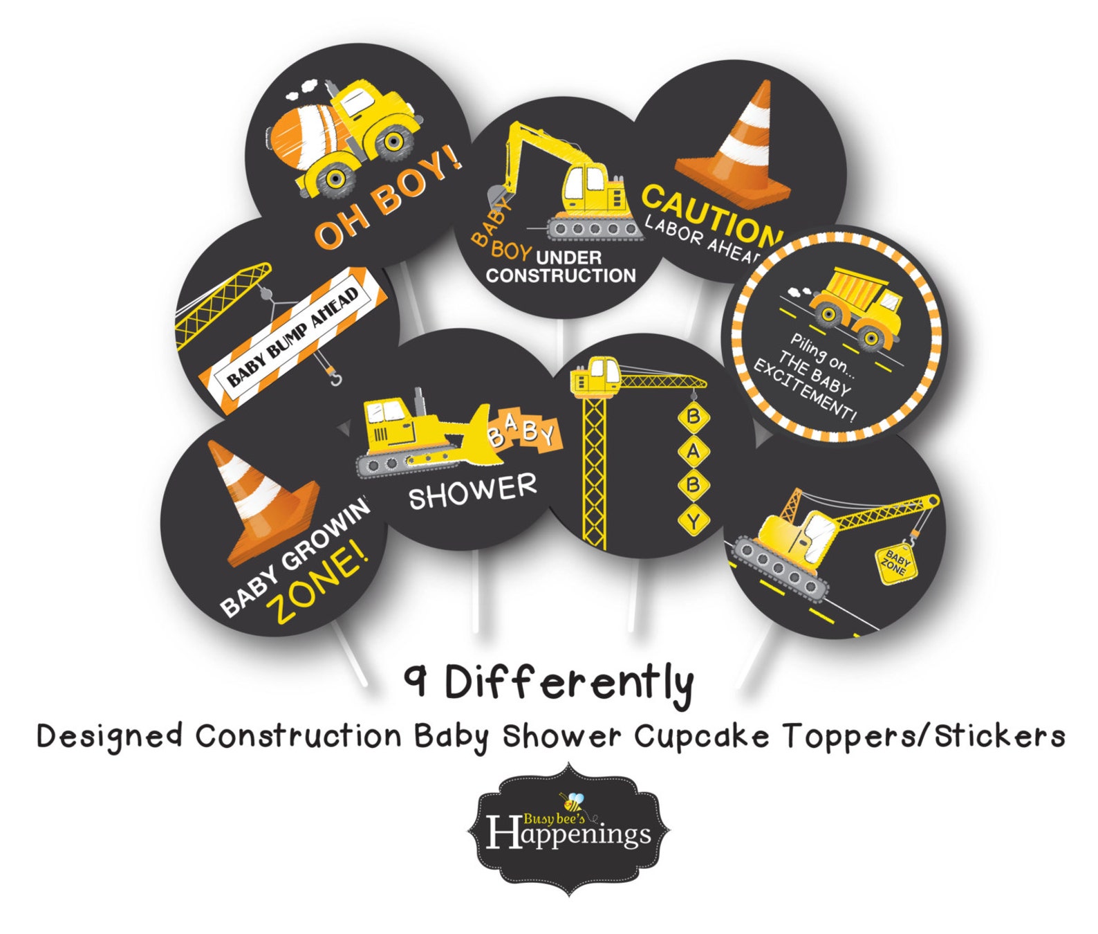 Baby Shower Construction Signs Baby Shower Decorations - Etsy