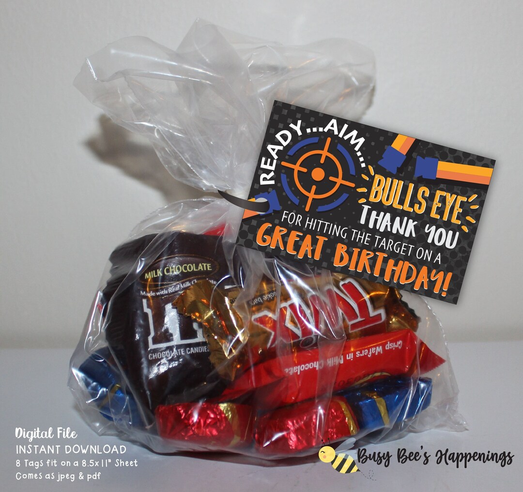 Dart Guns Birthday Favor Tags Darts Favor Tags Dart Guns Party Favor ...