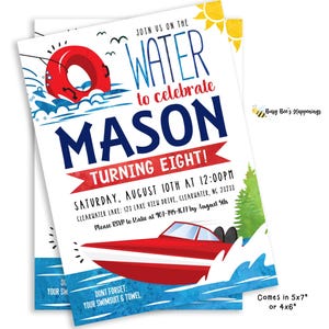 River Tubing Birthday Invitation: Editable Lake Party Template - Etsy