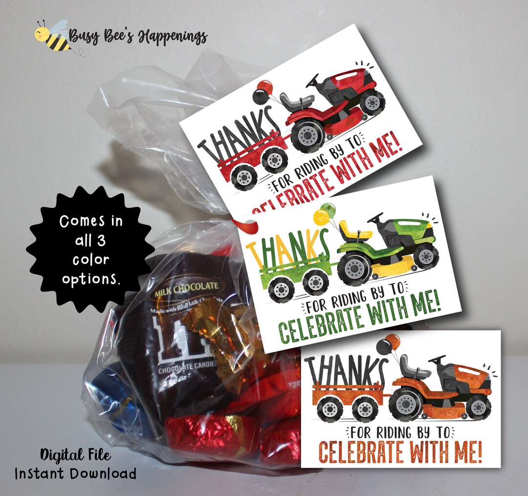 Tractor Favor Tags Riding Lawnmower Favor Tags Tractor Decorations ...