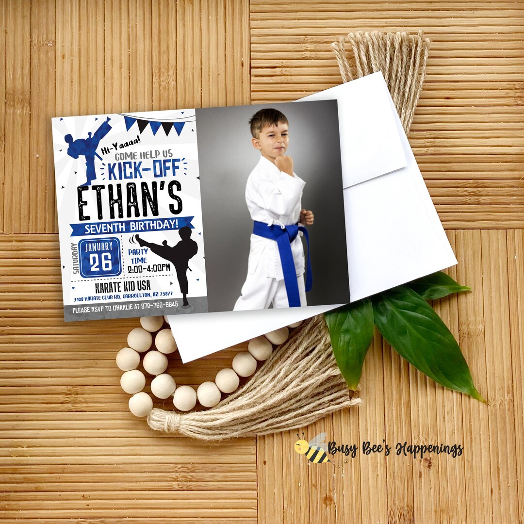 Editable Karate Birthday Invitation: Ninja Martial Arts Party (digital ...