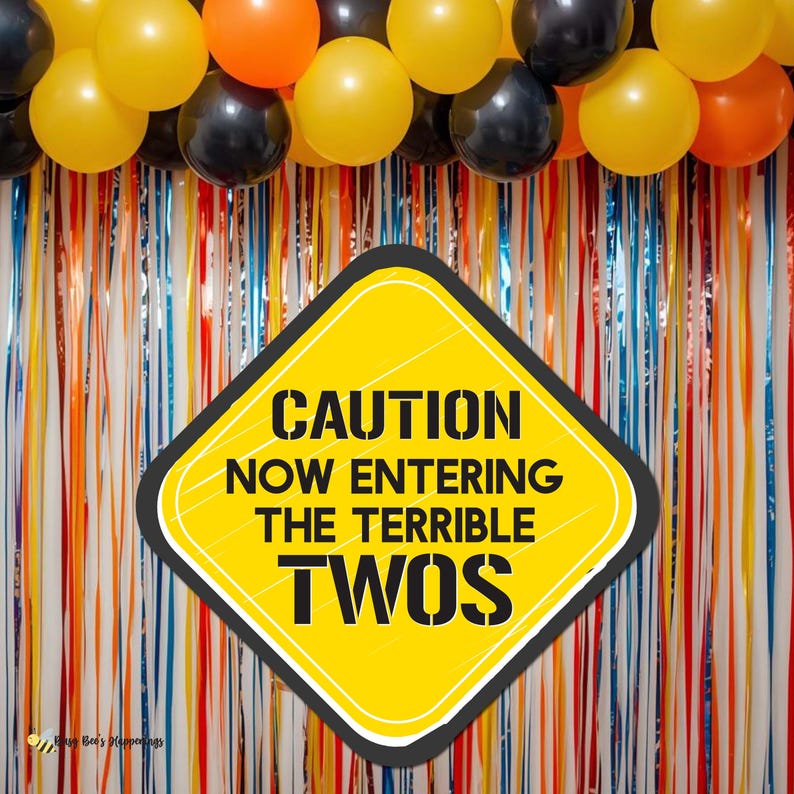 Terrible Twos Construction Sign: Birthday Party Decor (digital File) - Etsy
