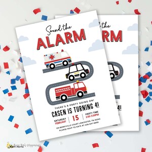 First Responders Birthday Invitation | Firefighter Police EMS Party ...