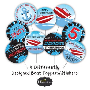 Nautical Birthday Favor Tags Boat Birthday Favor Tags Speed Boat ...