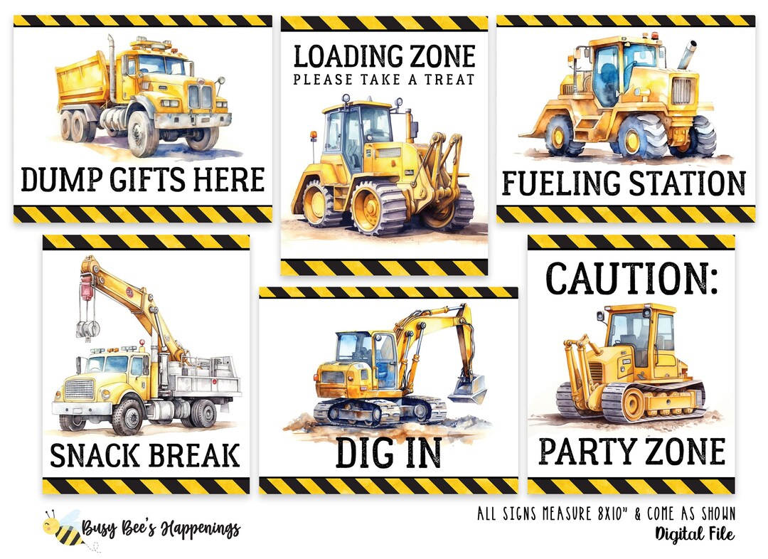 Construction Birthday Signs Construction Party Signs Construction ...