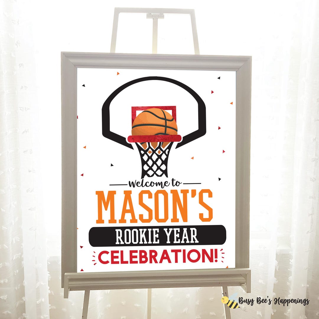 Basketball Welcome Sign, Editable Basketball Birthday Welcome Sign ...