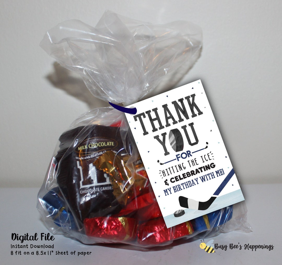 Hockey Favor Tags Hockey Goodie Bag Tags Hockey Birthday Favor Tags Ice ...