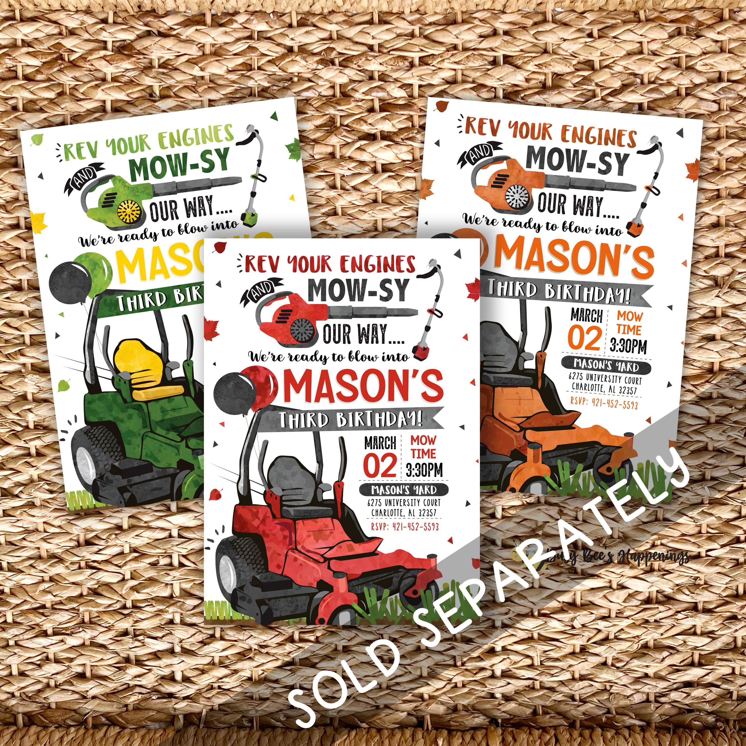 Zero Turn Lawn Mower Birthday Signs, Orange Lawn Care Party Decor ...