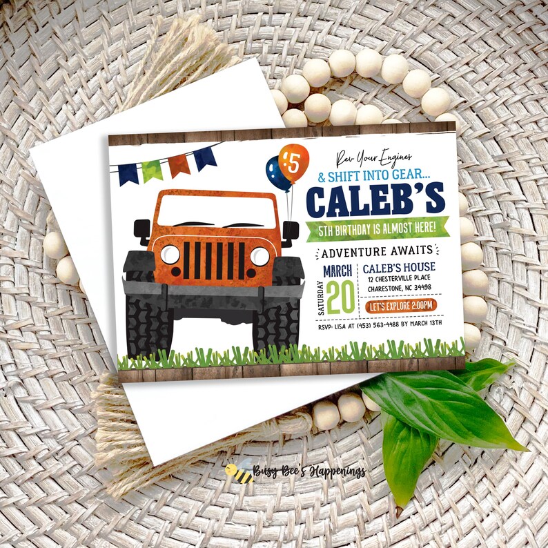 Orange Truck 4x4 Birthday Invitation: Off-road Adventure (digital File ...