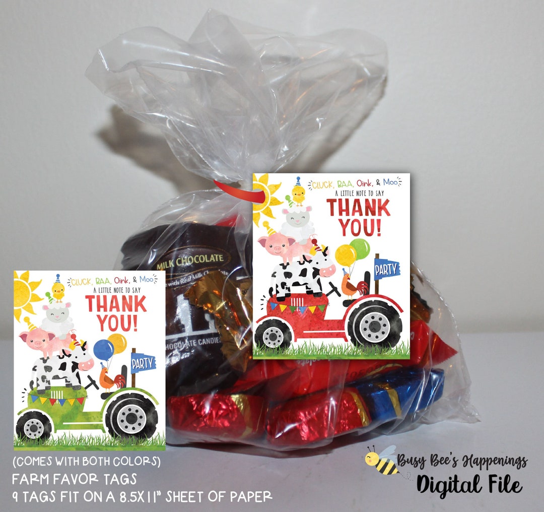 Farm Favor Tags Barn Favor Tags Tractor Favor Tags Farm Birthday Party ...