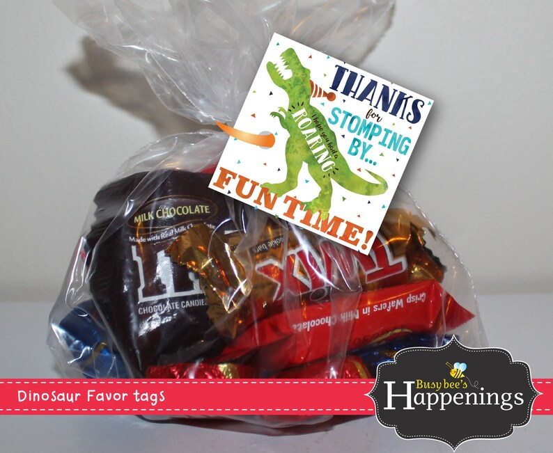Dinosaur Favor Tags T-rex Favor Tags Dinosaur Goodie Bags - Etsy