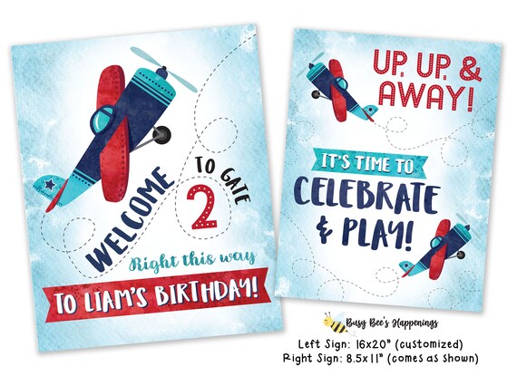 Airplane Birthday Signs Plane Signs Airplane Signs Airplane - Etsy
