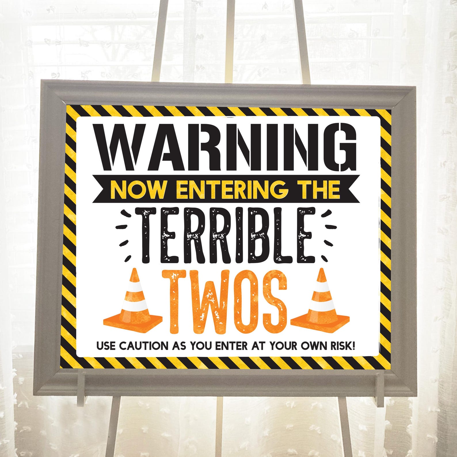 Construction Terrible Two Birthday Welcome Sign: Terrible Twos Party ...