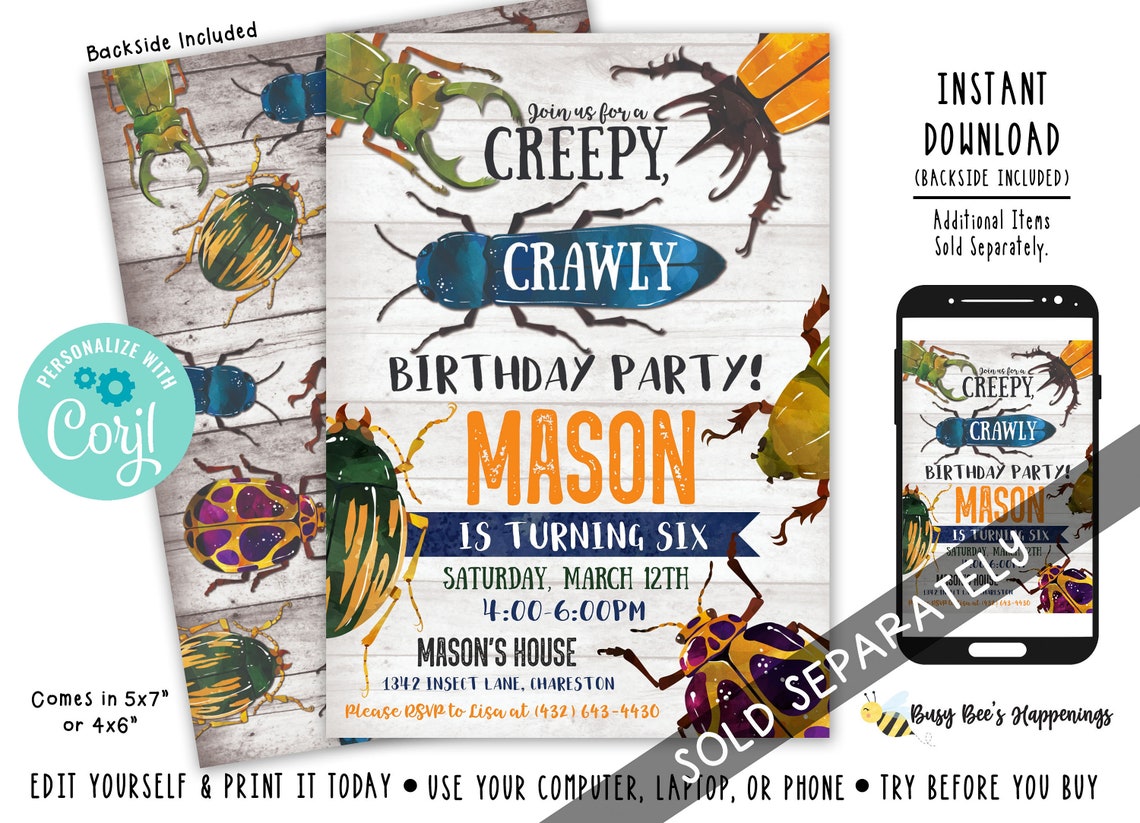 Bug Birthday Banner Bug Birthday Party Insect Banner Tags Bug | Etsy