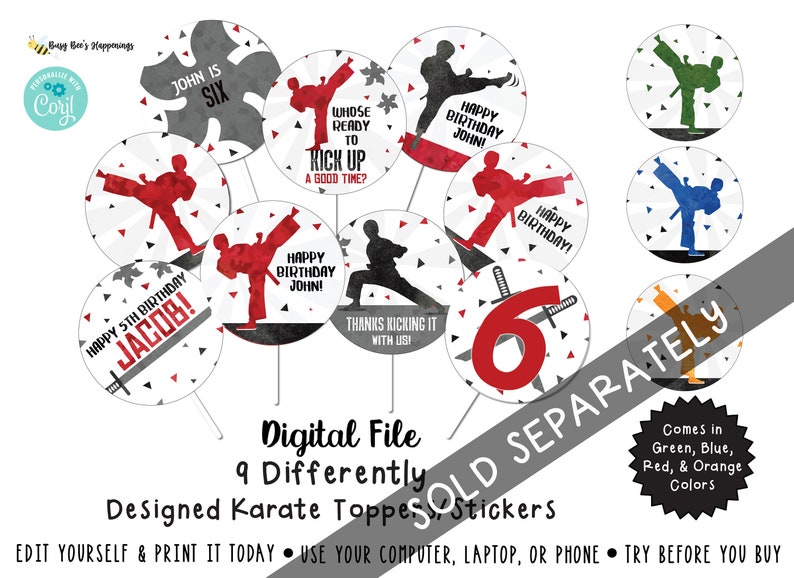 Karate Birthday Party Signs: Ninja Martial Arts Decor (digital File) - Etsy