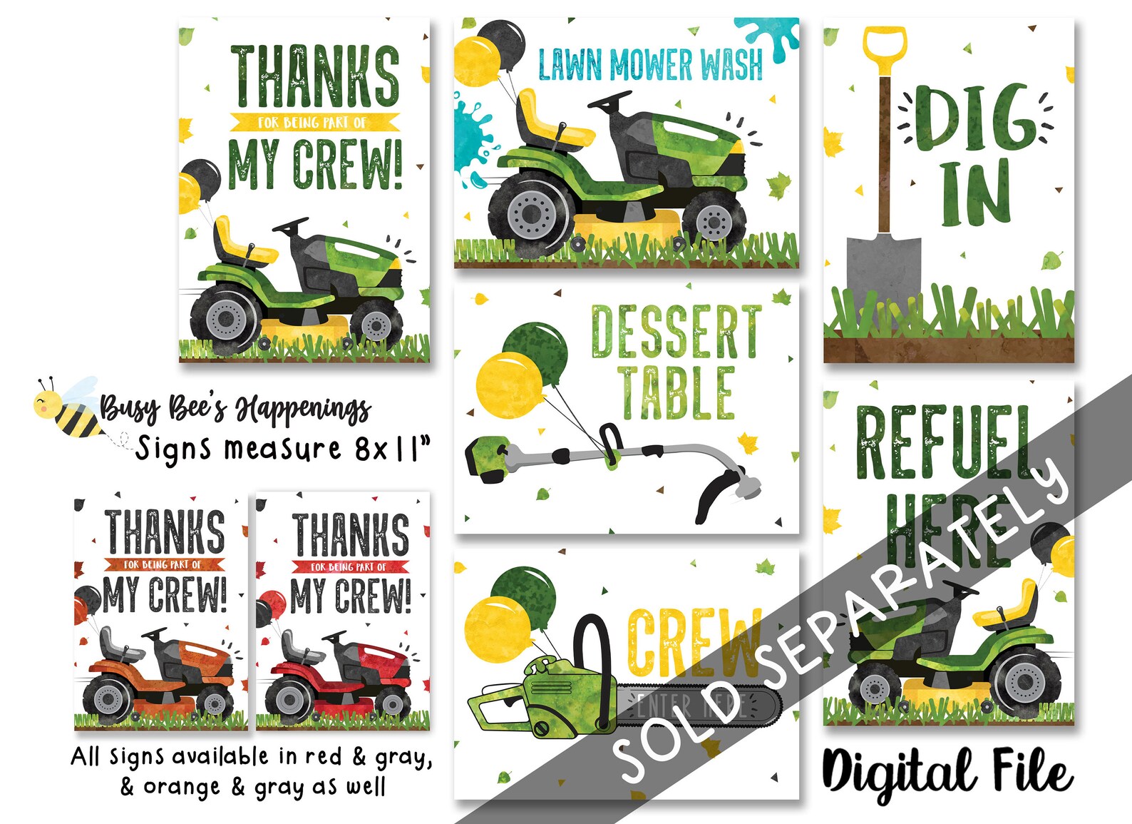 Tractor Favor Tags Riding Lawnmower Favor Tags Tractor - Etsy