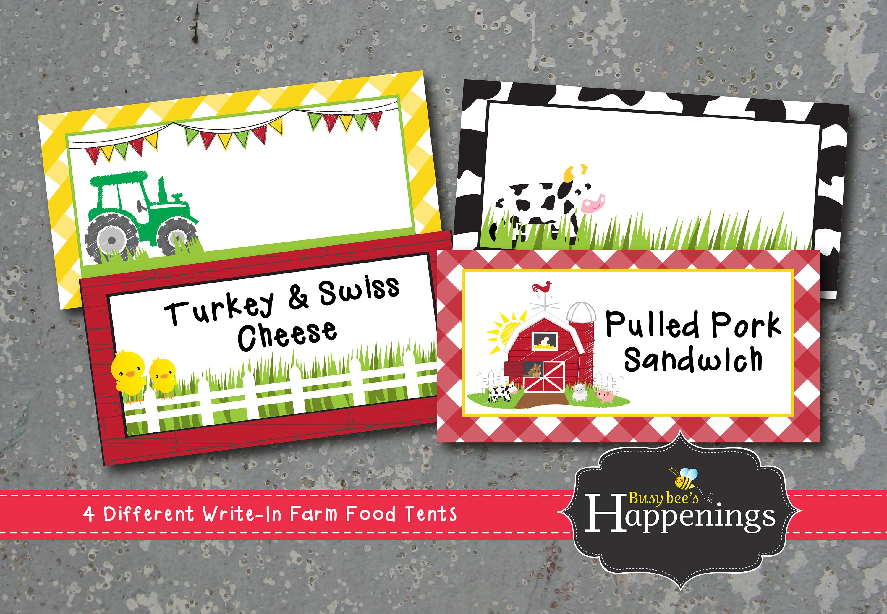 Farm Food Labels Barn Food Labels Farm Food Tents Farm | Etsy