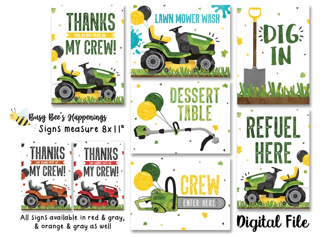 Riding Lawnmower Birthday Signs Tractor Birthday Signs - Etsy