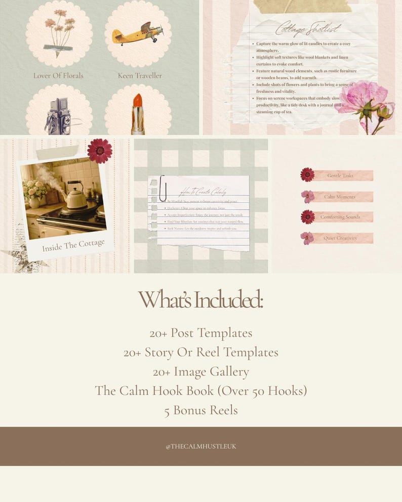 Cottagecore Social Media Kit | Canva Templates, Cozy (digital Download ...