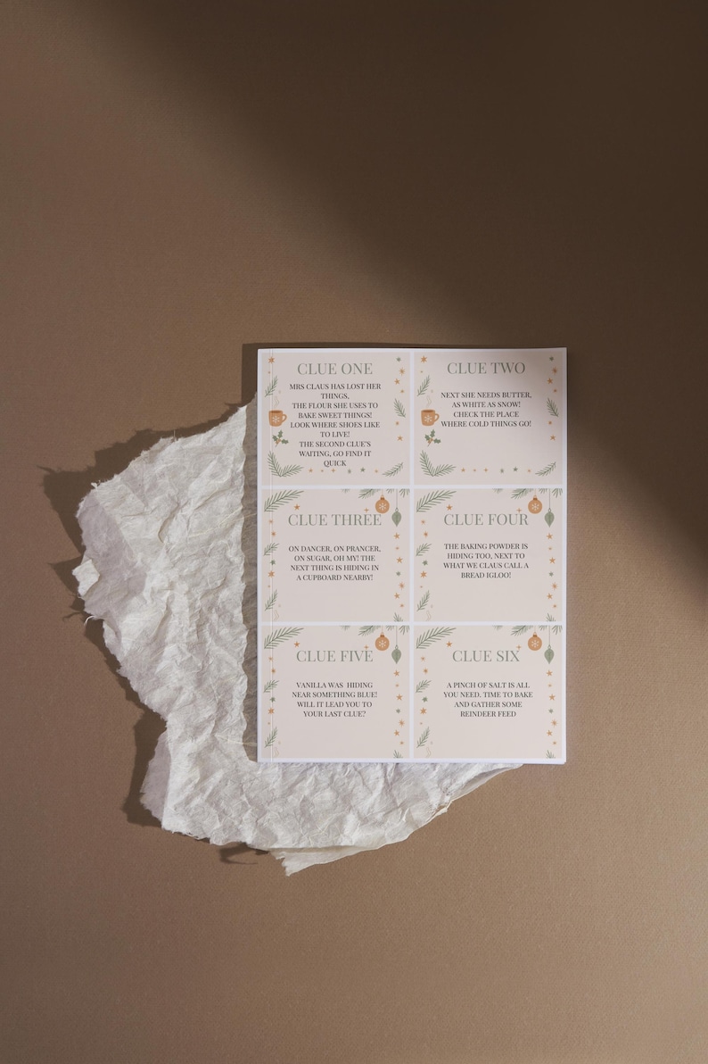 Printable Christmas Eve Activity | Mrs Claus Christmas Cookie Scavenger ...