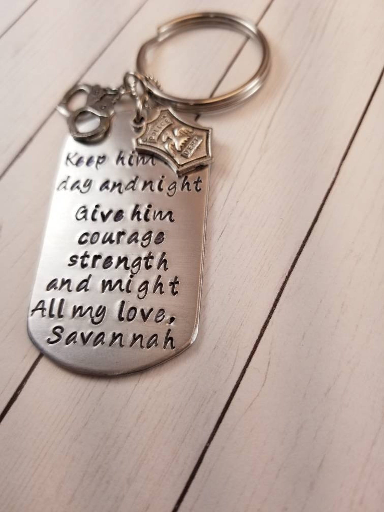 Police Officer Key Chain, Military, Keep Him Safe, Policeman, Protect ...