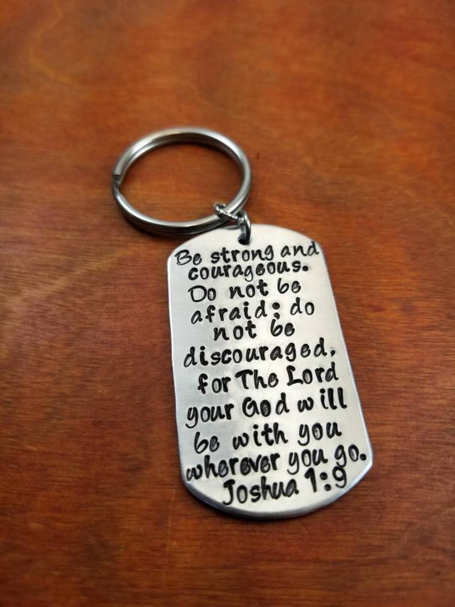 Joshua 1 9 Dog Tag Necklace, Policeman, Fireman, Be Strong and ...