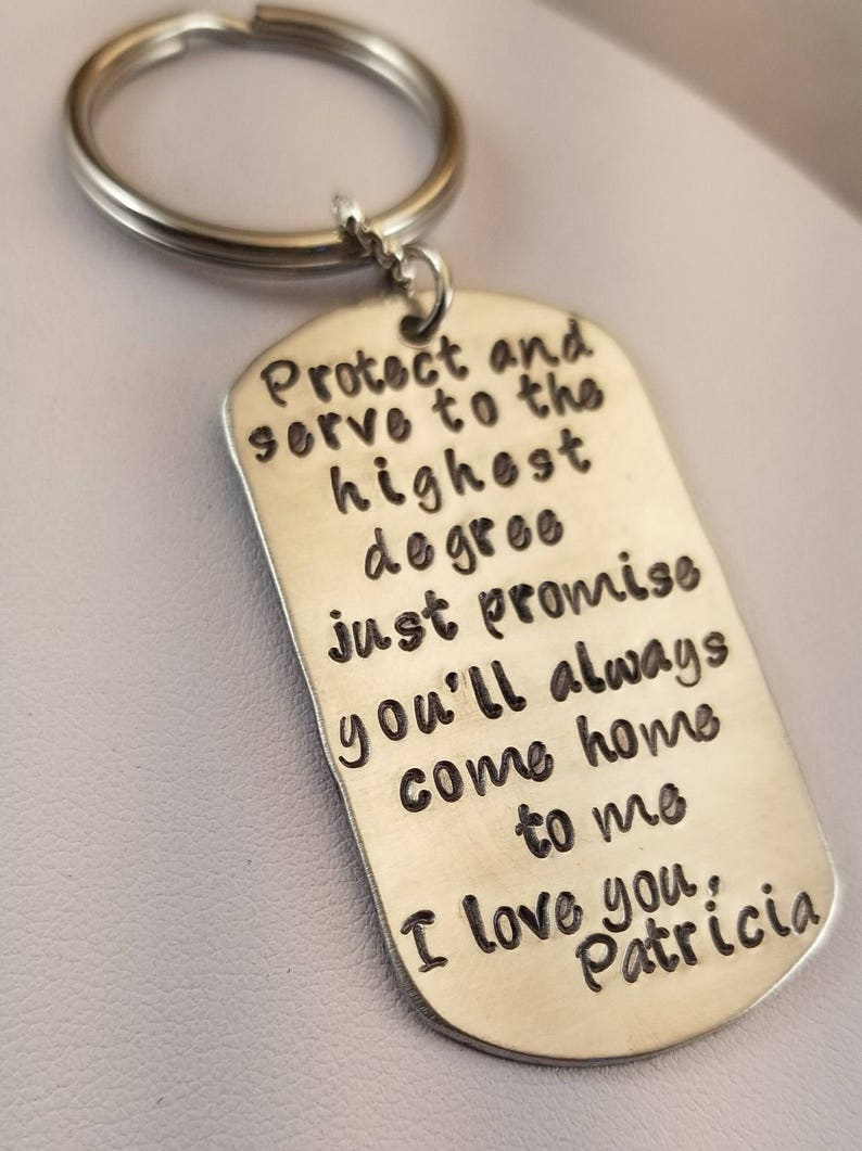 Protect and Serve Key Chain, Military, Always Come Home, Thin Red Line ...