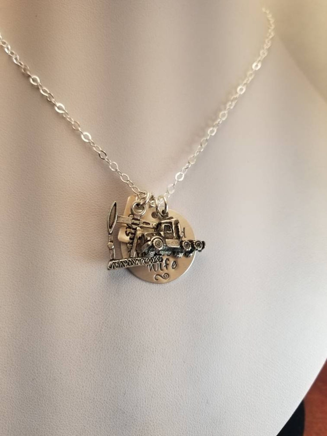 Oilfield Trucker's Wife Semi Truck Necklace Oil Rig - Etsy