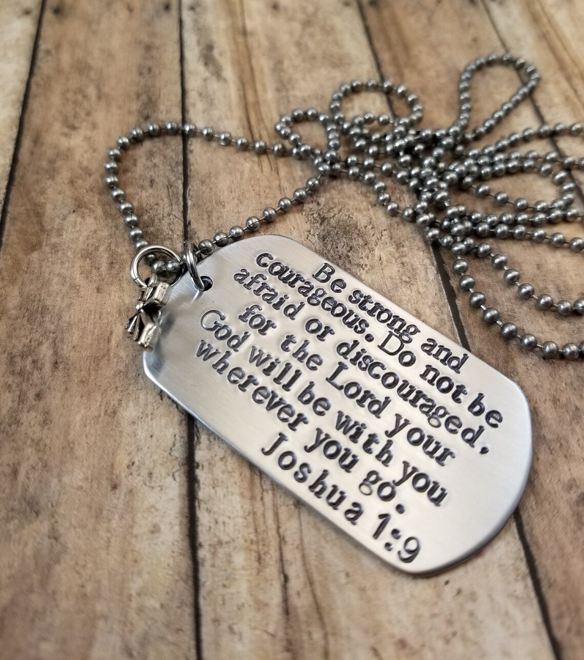 Joshua 1:9 Dog tag necklace Police Officer Confirmation | Etsy