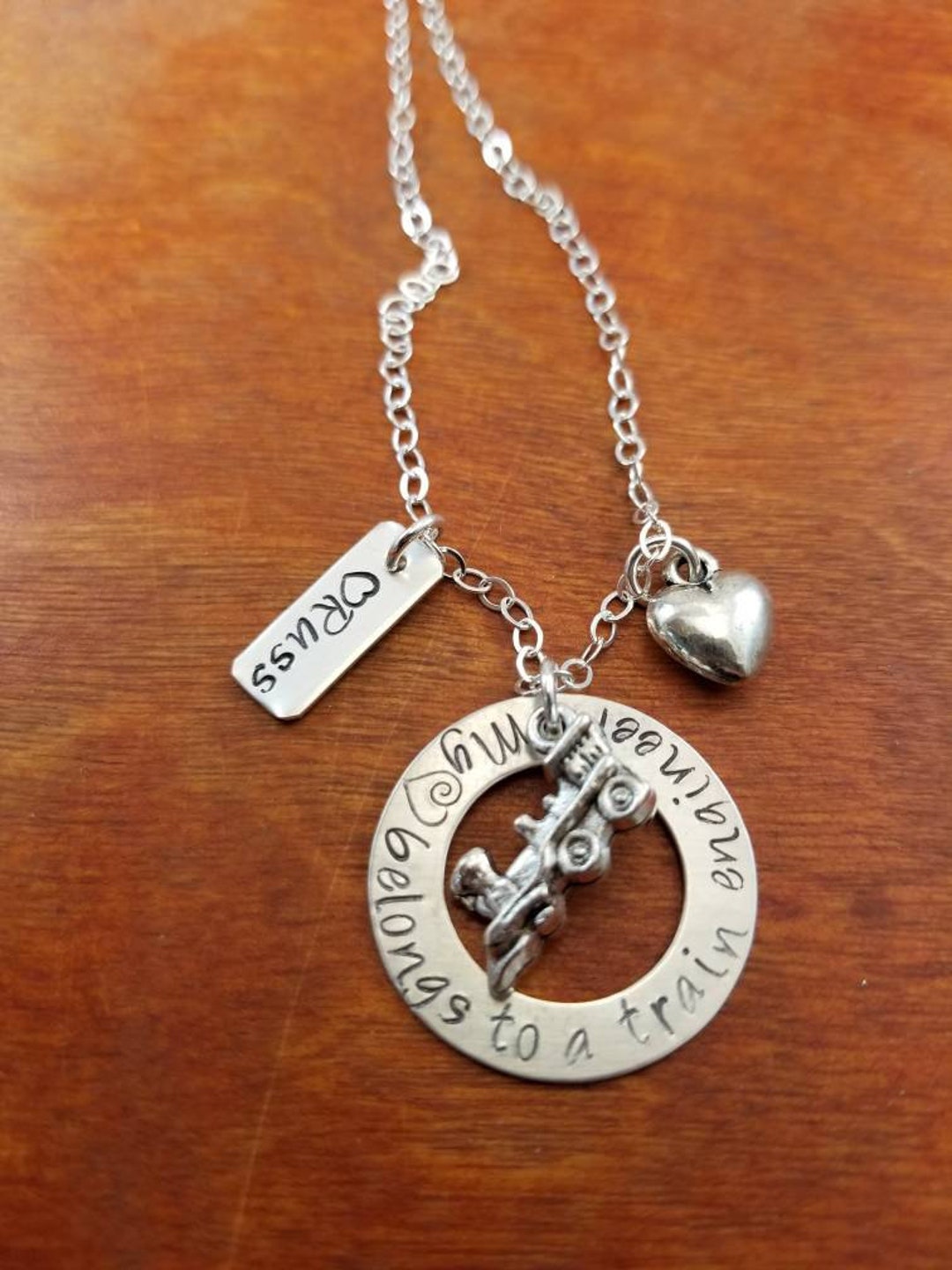 Train Engineer Wife Necklace, My Heart Belongs to a Train Engineer ...