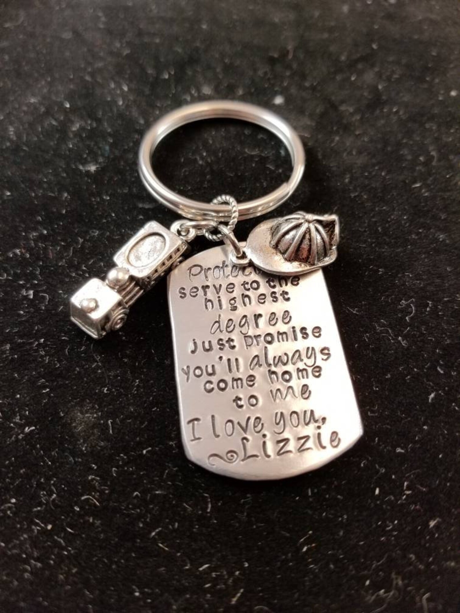 Fireman Key Chain, Protect and Serve, Firefighter, Always Come Home ...