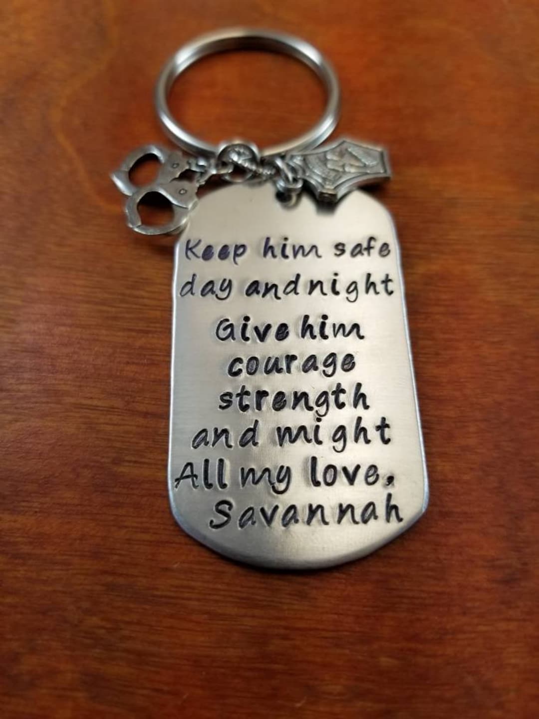 Police Officer Key Chain, Military, Keep Him Safe, Policeman, Protect ...