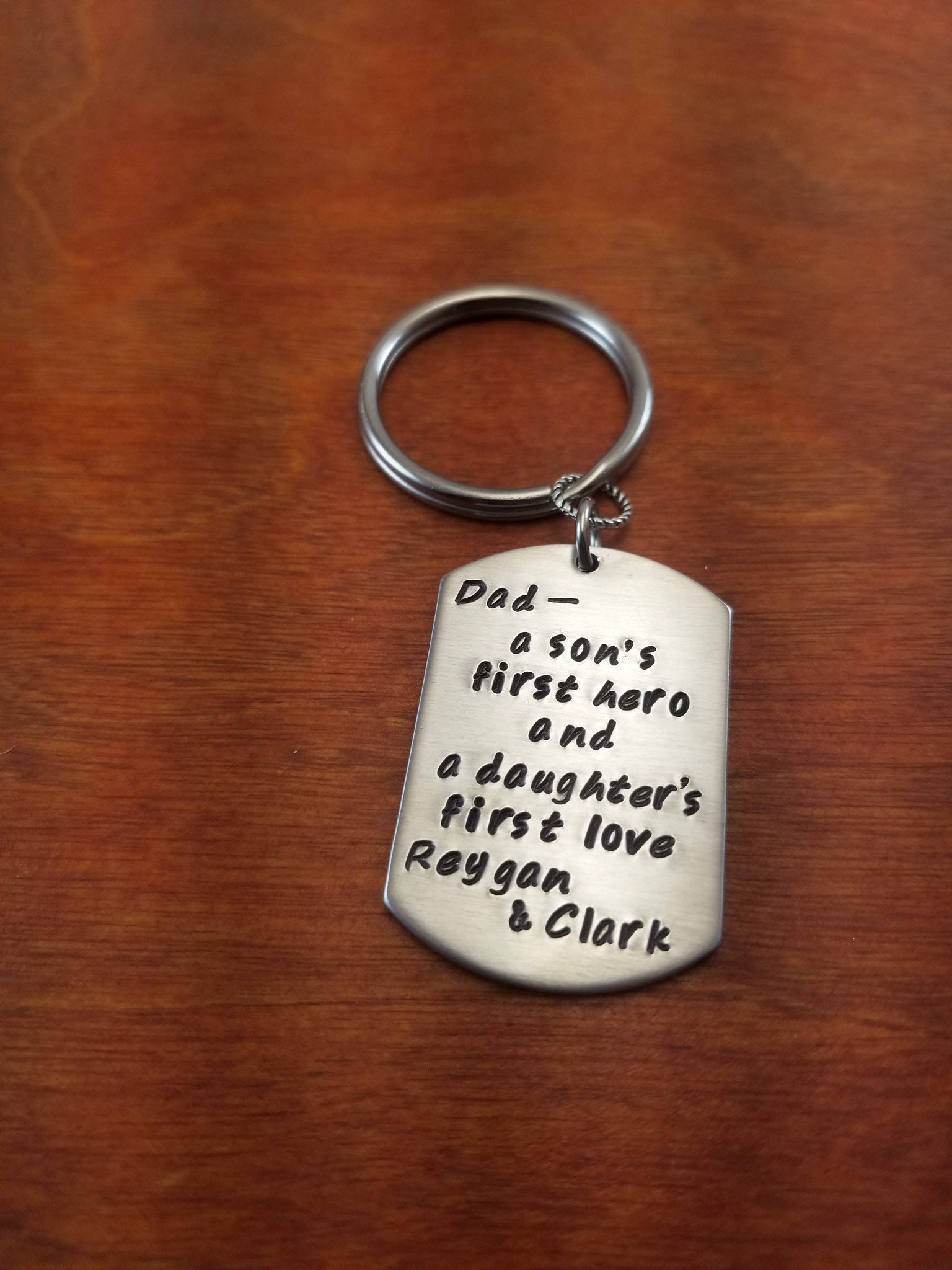 Father's Day gift Daddy keychain a son's first hero | Etsy