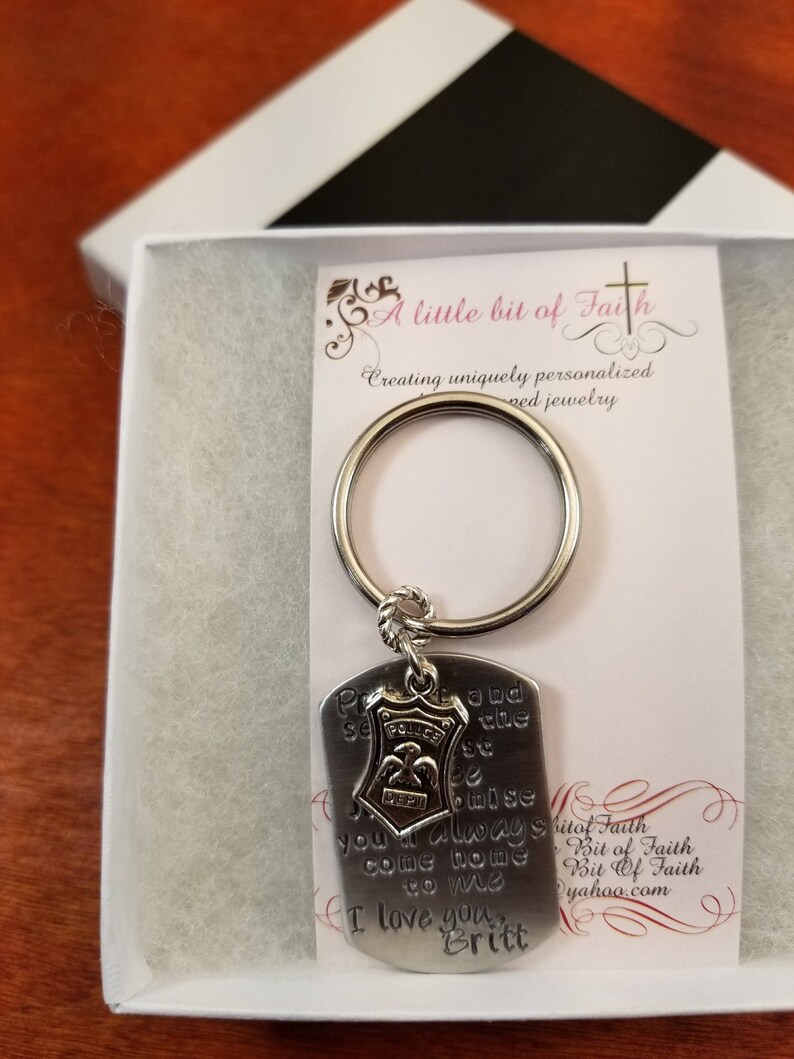 Police Officer key chain Protect and serve Policeman gift | Etsy